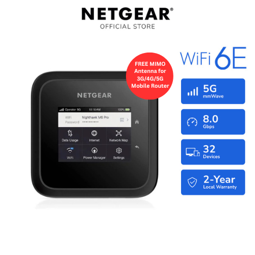 NETGEAR Nighthawk M6 Pro 5G mmWave WiFi 6E Mobile Hotspot Router ...