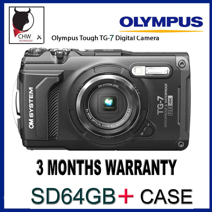 OM STSTEM OLYMPUS TG7 TOUGH WATERPROOF SHOCKPROOF CAMERA FREE 64GB CARD AND CASE.. PT-059 ...