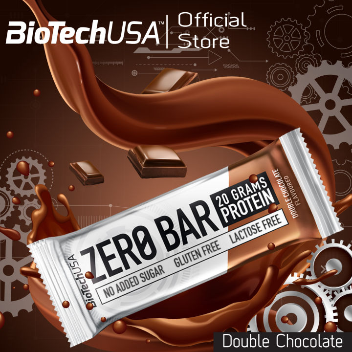 BioTechUSA Zero Bar protein bar Double Chocolate 50g/Bar (โปรตีนบาร์ รส ...