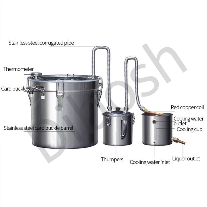Distiller Moonshine Alcohol Stainless Copper DIY Home Water Wine ...