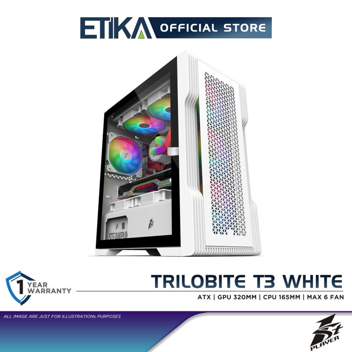 1st Player Trilobite T3 White | Micro ATX Front Metal Mesh M-ATX PC ...