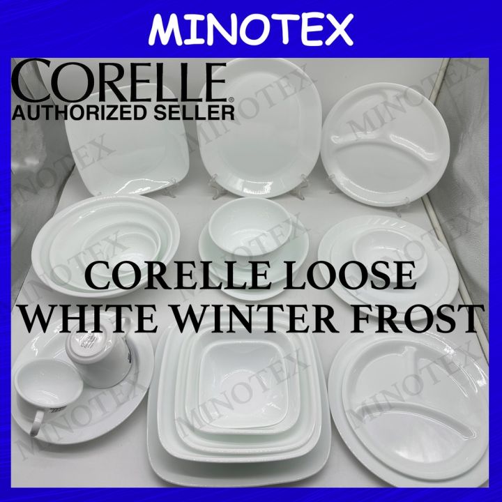 Corelle Loose Winter Frost White (Divided Plate/Dessert Bowl/Soup Plate ...