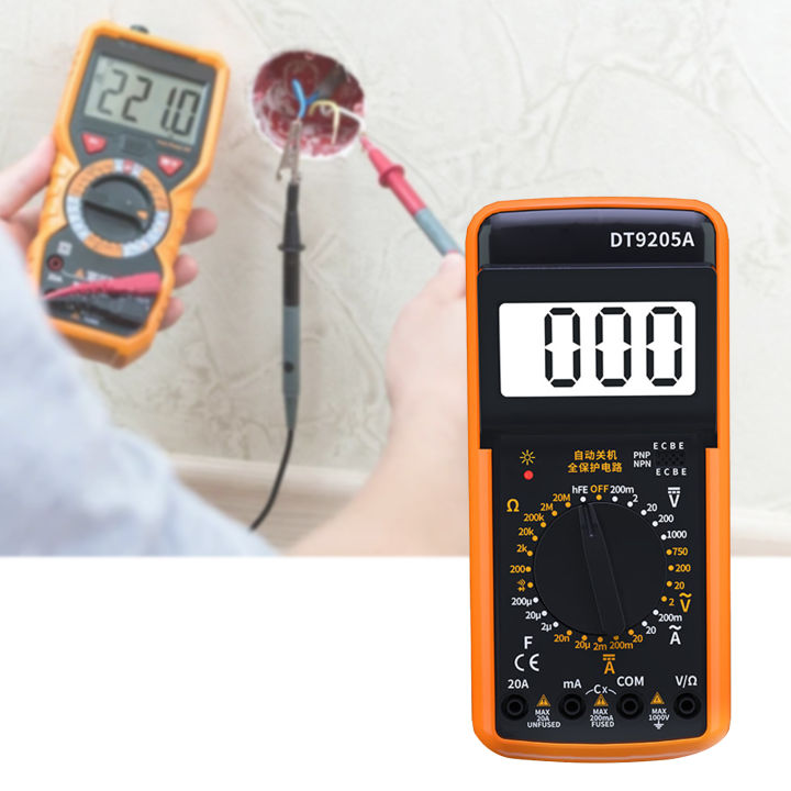 Autowholesaler DT9205A Hand-held Multimeter Digital Overload Protection ...