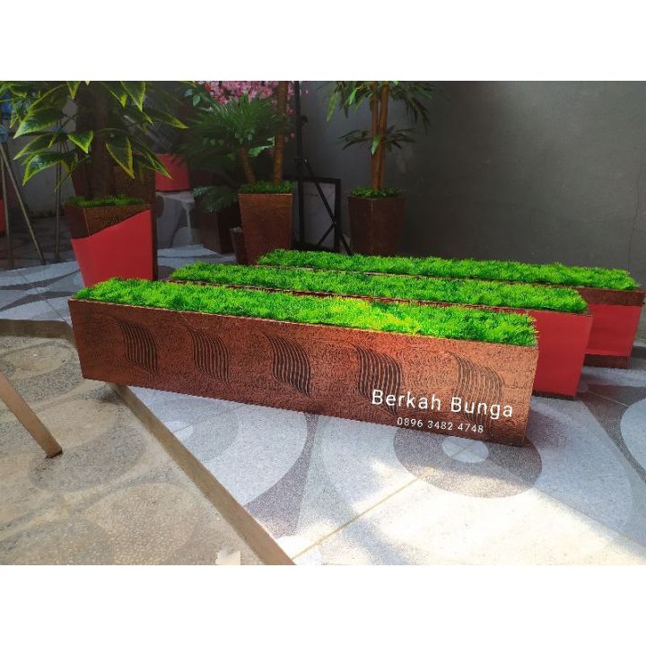 pot partisi panjang 100cm / Bambu artificial / pohon plastik / Vas ...