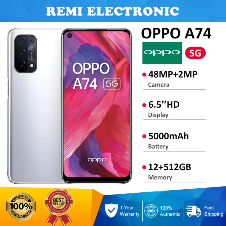 𝟶𝙿𝙿𝟶 A74 5G Smart Phone | 12GB RAM + 512GB ROM | 6.5” Full HD Screen Mobile Phone Original ...