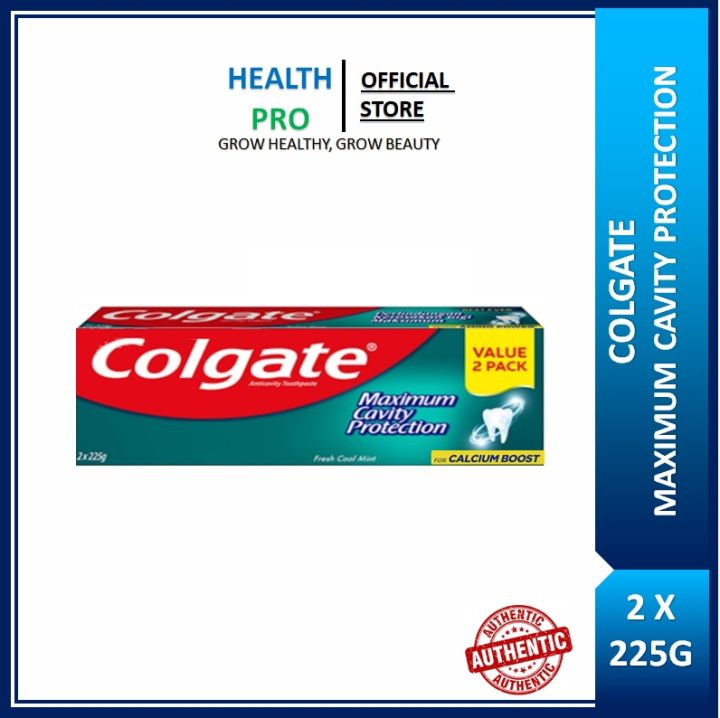 Colgate MAXIMUM Cavity Protection Fresh Cool Mint Toothpaste 2 X225G ...