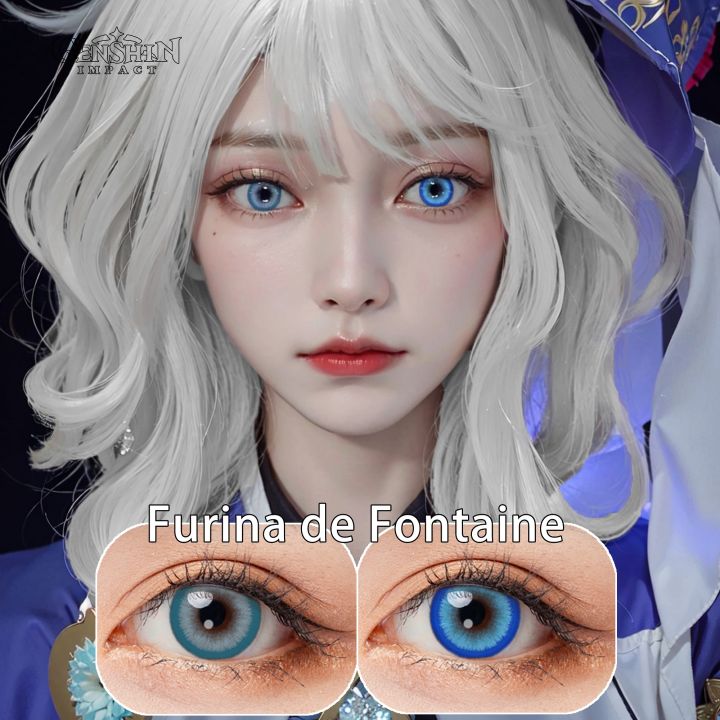 1pair Blue Colored Contact Lenses Genshin Furina Cosplay | Lazada