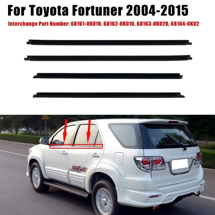 4Pcs Car Door Window Trim Edge Moulding Weatherstrip Seal Strip for ...