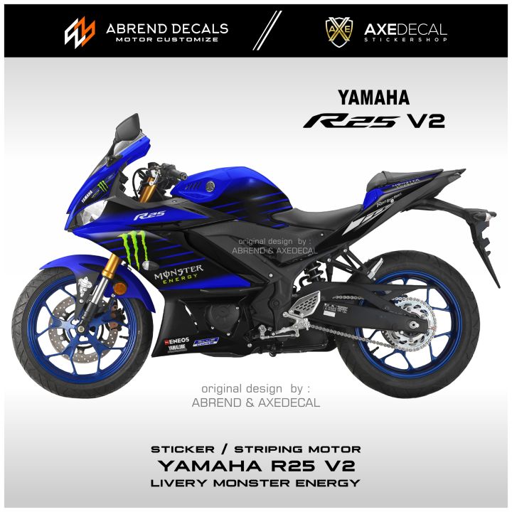 Striping Yamaha R25 V2 Desain Custom Monster / Stiekr Motor R25 V2 ...