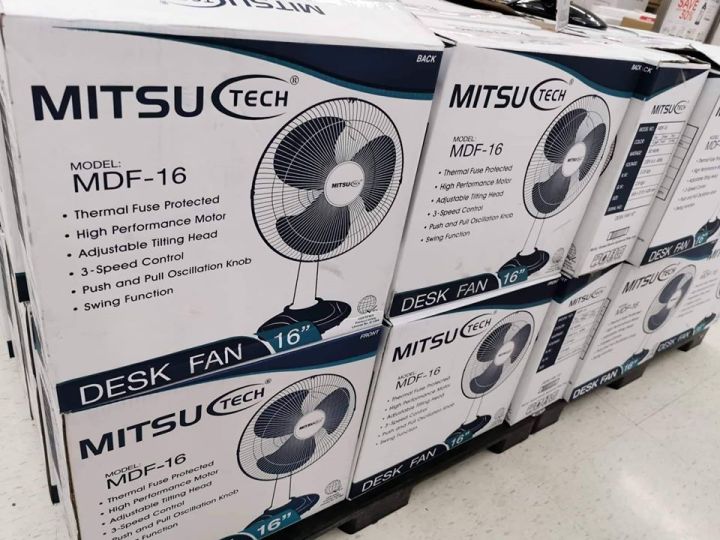 JS124 16inch MITSU TECH MDF-16 Electric Desk Fan | Lazada PH