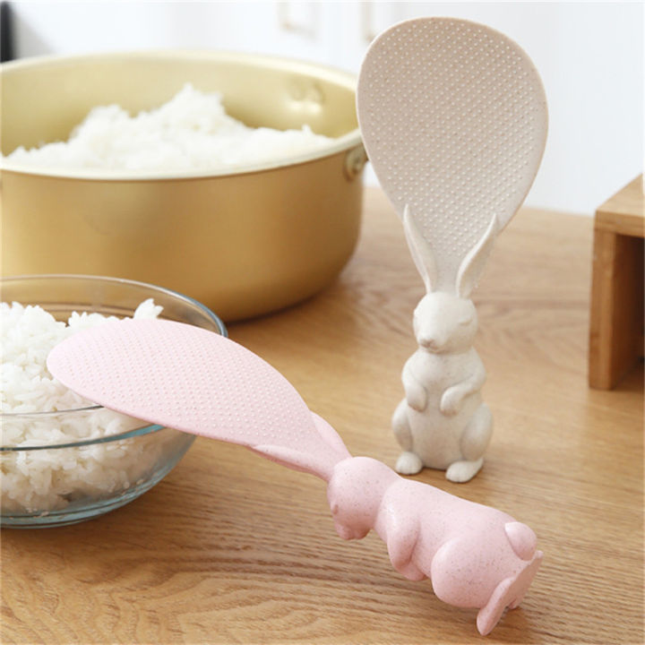 Wason【In Stock】Rice Cooker Spoon Plastic Rice Scoop Wheat Fiber Animal ...