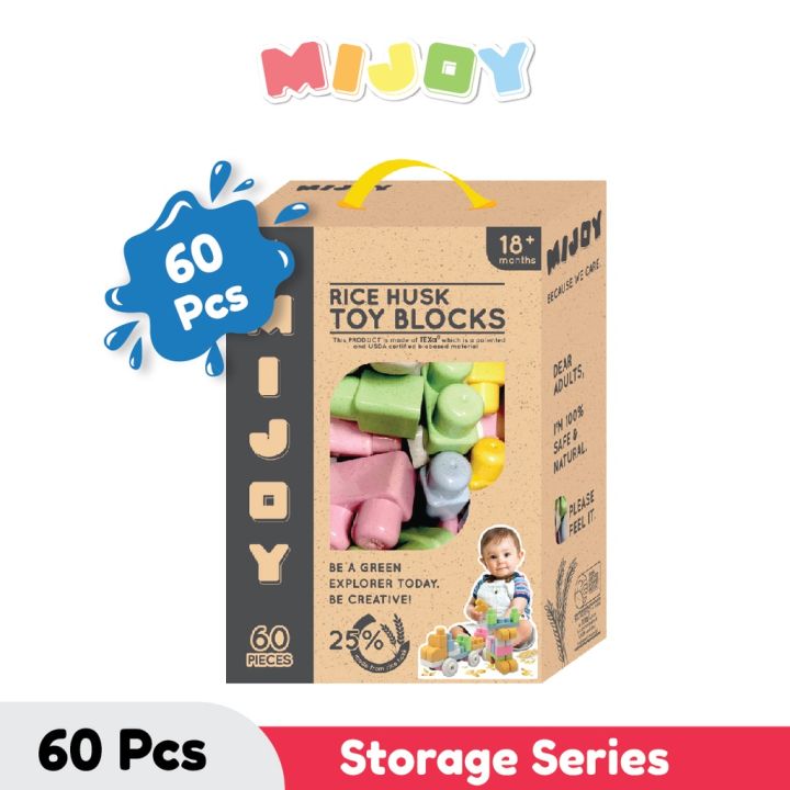 Mijoy Rice Husk Toy Blocks (60 Pcs) | Lazada