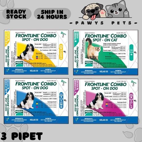 Frontline Combo Spot On Cat & Dog Size S - Size L - (Spot On / Flea ...