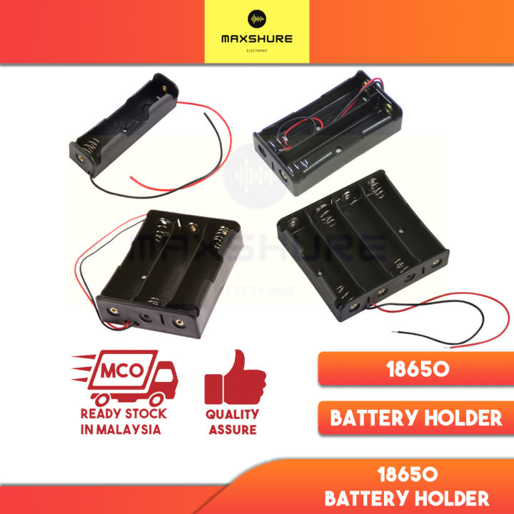 MaxShure] 18650 1 / 2 / 3 / 4 Slots 3.7V 18650 Battery Holder Casing ...