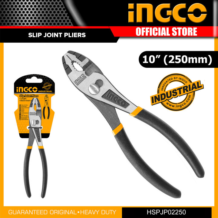INGCO Industrial Slip Joint Pliers 10"/250mm Black Finish and Polish ...