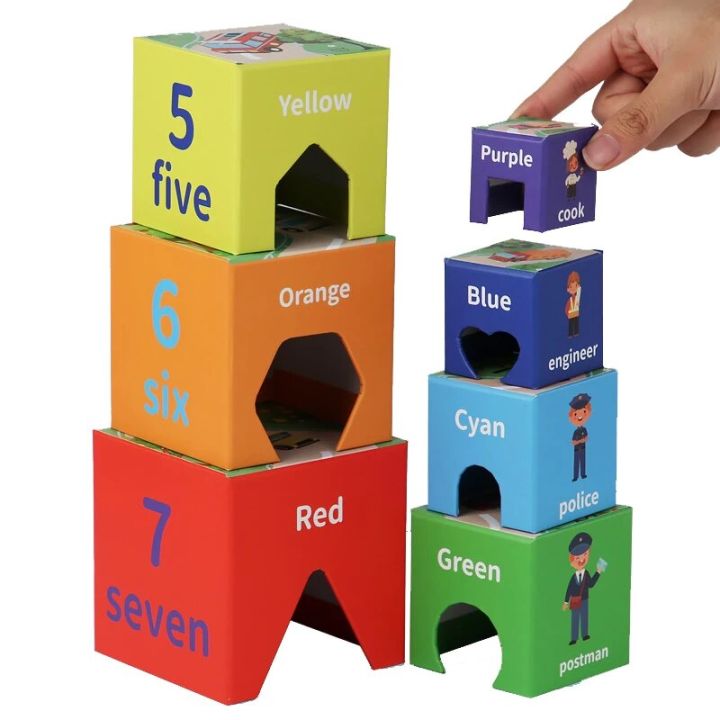 Numbers Nesting Blocks Kids Sorting Game Stacking Matching Toys Motor ...