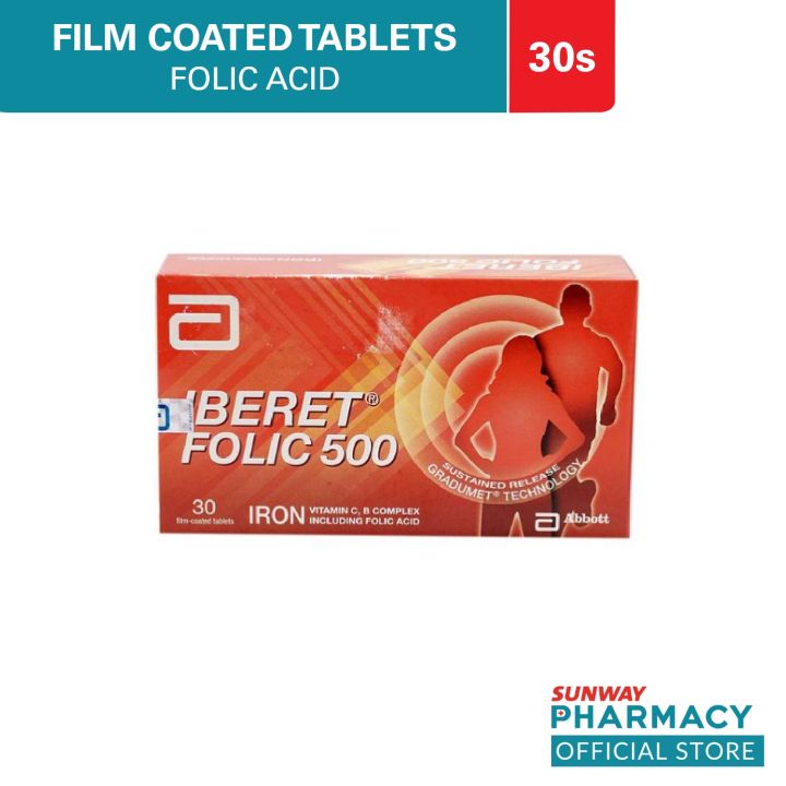 Iberet Folic 500mg (30's) | Lazada
