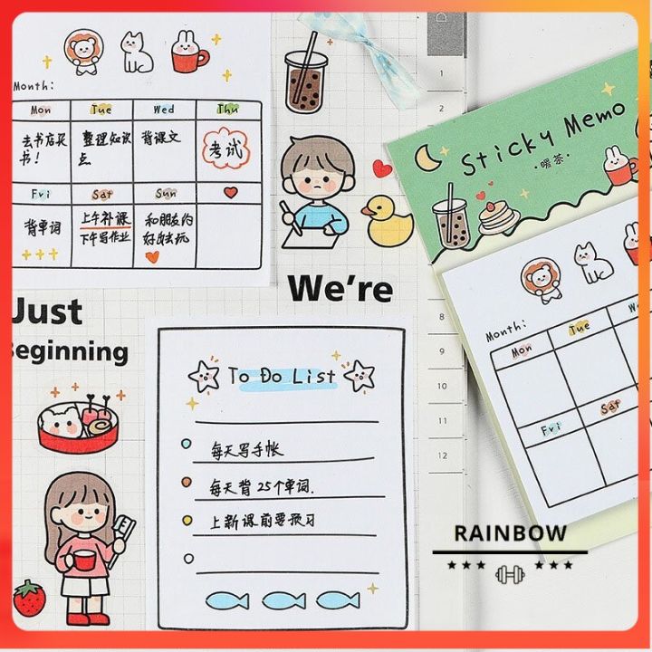 TRS🔥IN STOCK🔥Cute Sticky Note Set 30 Sheets Sticky Notes To Do List ...