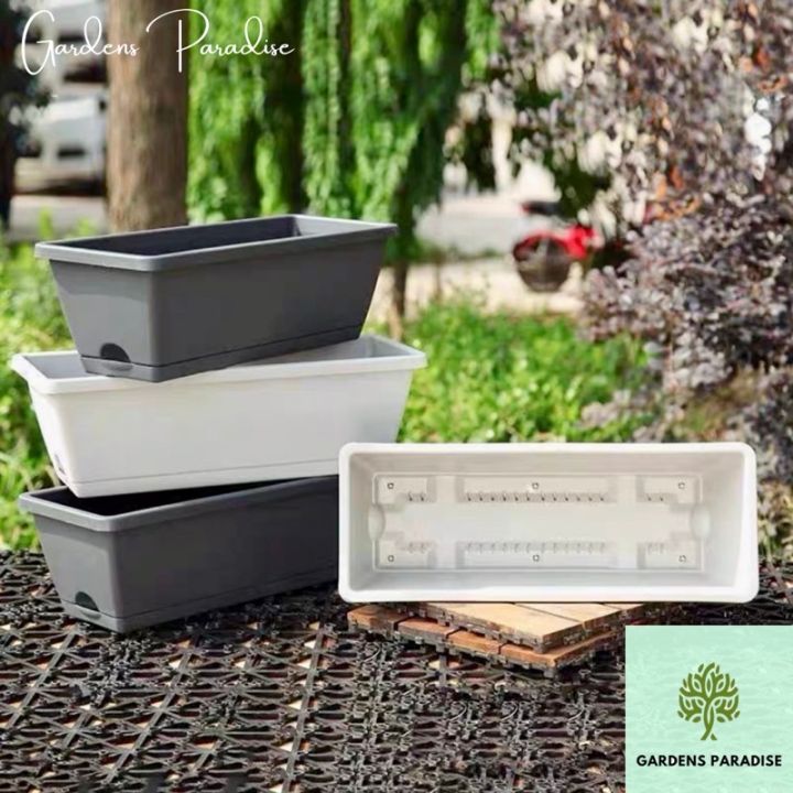 Resin Balcony Rectangular Pot By Gardens Paradise P15 | Lazada Singapore