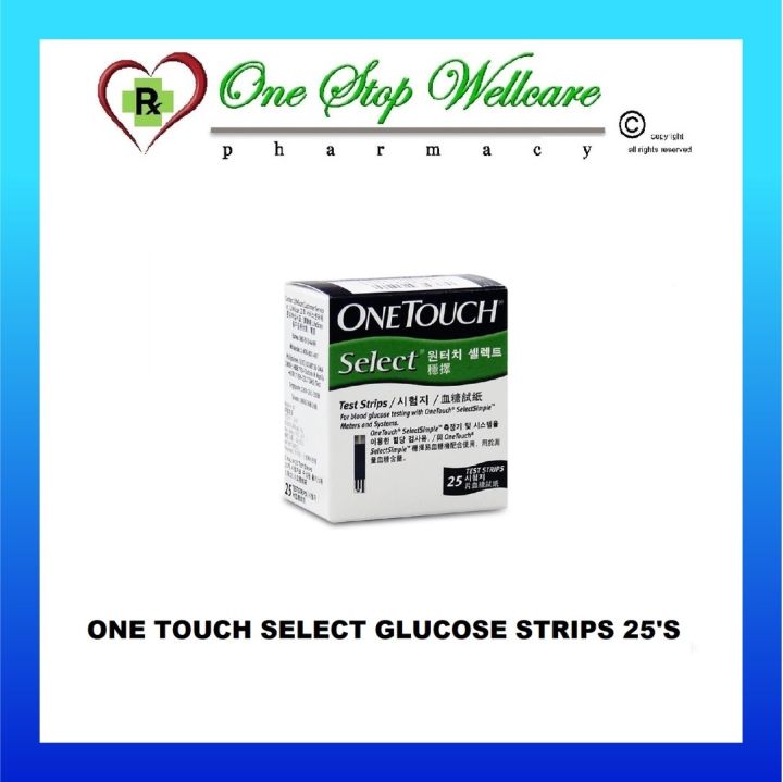 ONE TOUCH SELECT GLUCOSE STRIPS 25'S (EXP:06/2026) | Lazada