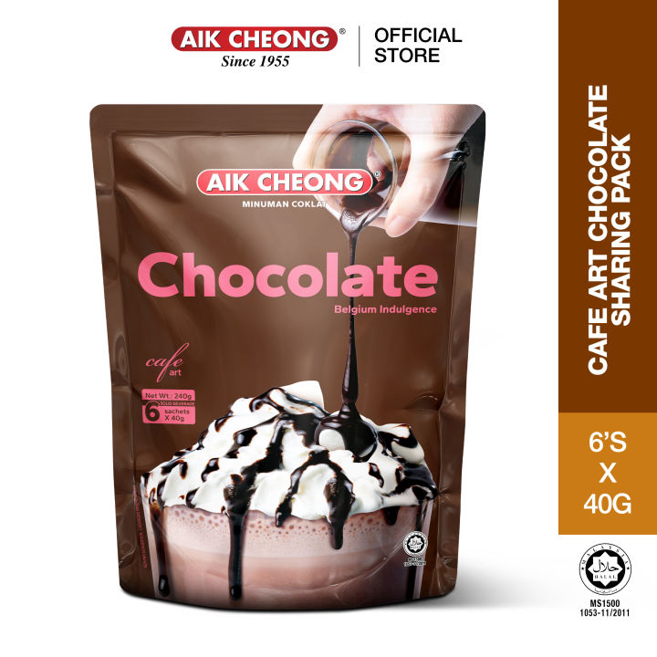 AIK CHEONG Convenience Pack Cafe Art Instant Premix 240g (40g x 6 sachets) - Chocolate | Lazada