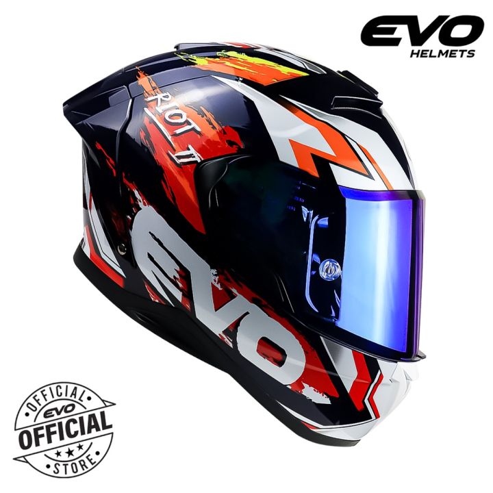 EVO XT-300 Riot Dual Visor Full Face Helmet With Free Clear Lens | Lazada PH