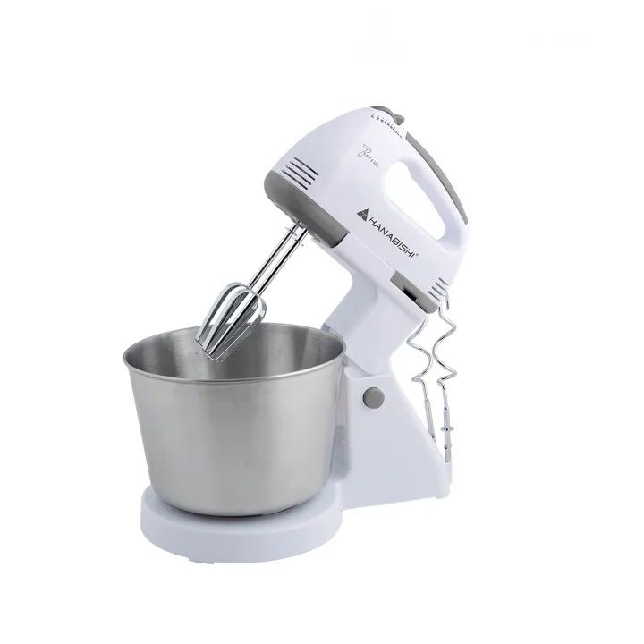 Hanabishi Hand Mixer HHMB-120SS | 7 Speed Control Hand Mixer w/ Bowl ...