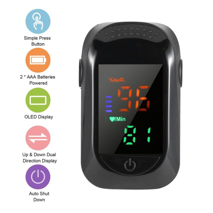 A2 Finger Pulse Oximeter Blood Oxygen Fingertip Four Color OLED ...