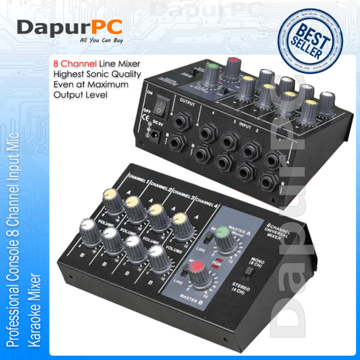 Professional Console 8 Channel Input Mic Karaoke Mixer AM-228 | Lazada ...
