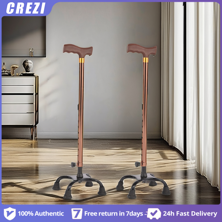 Walking Stick Four Leg Cane The Aged Walking Stick Anti-slip Disability ...