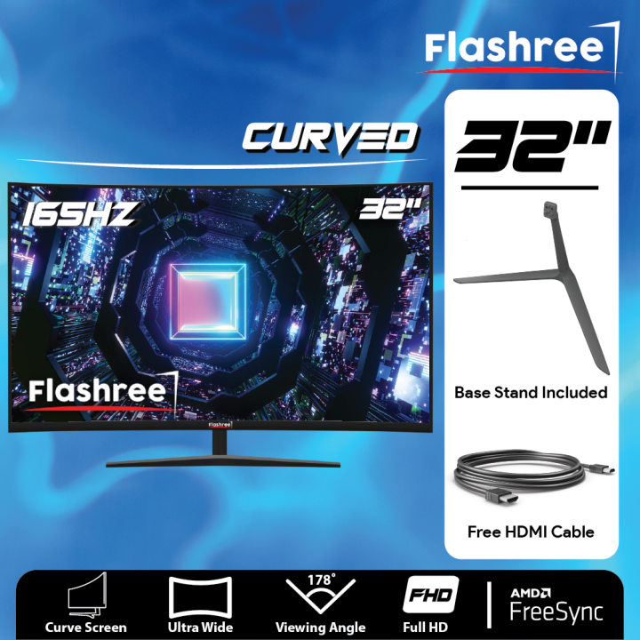 Monitor 32" Inch Curved FHD Gaming Monitor 75Hz LED Borderless AMD ...