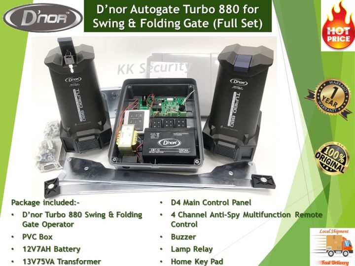 Autogate Dnor Brand Turbo 880 Automation for Swing & Folding Gate (Full ...