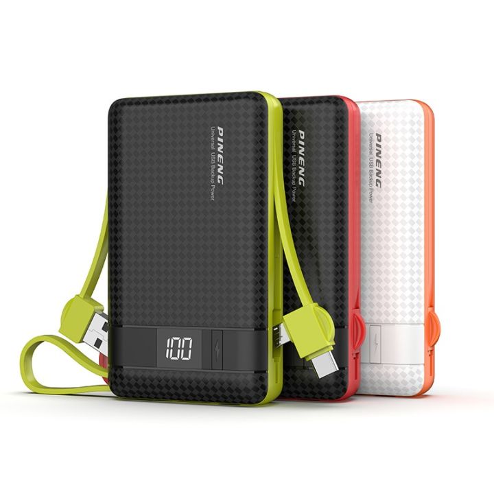 Original Pineng Build in 3in1 Cable 10000mAh mini powerbank High ...