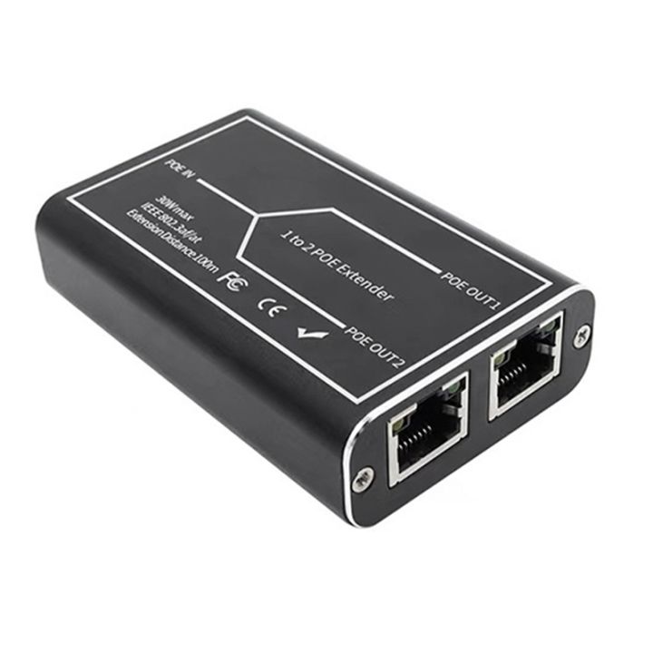 Gigabit POE Extender 2 Port 1000M Network Switch Repeater 30W IEEE802 ...