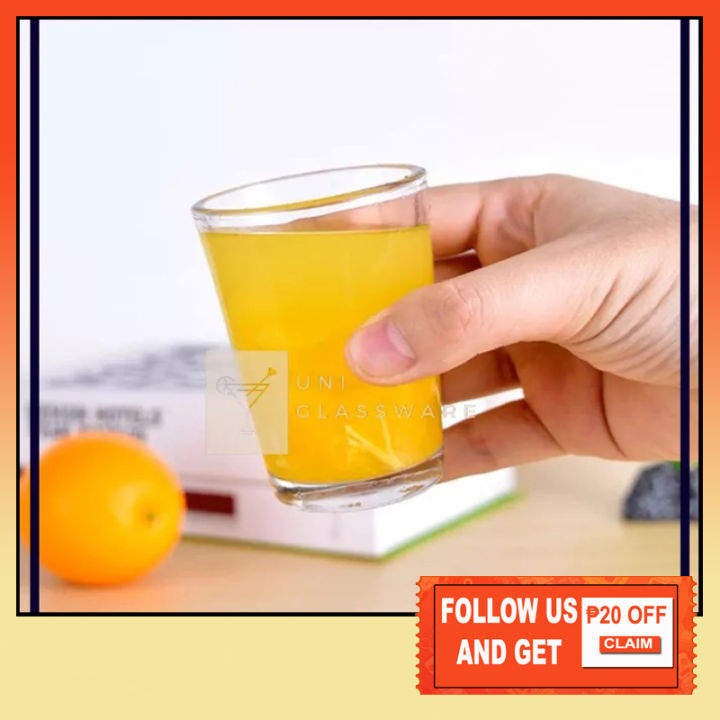 6pcs Drinkware Baso Half Tall Plain Glass Cup Transparent Drinkware ...