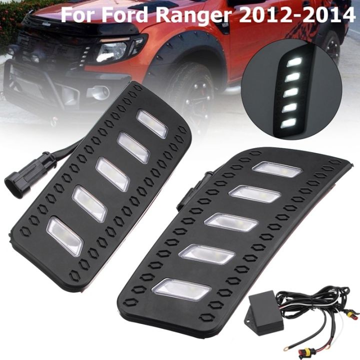 Car Waterproof Led Drl Daytime Running Lights Daylight Fog Lights for Ford Ranger Px1 T6 Mk1 ...