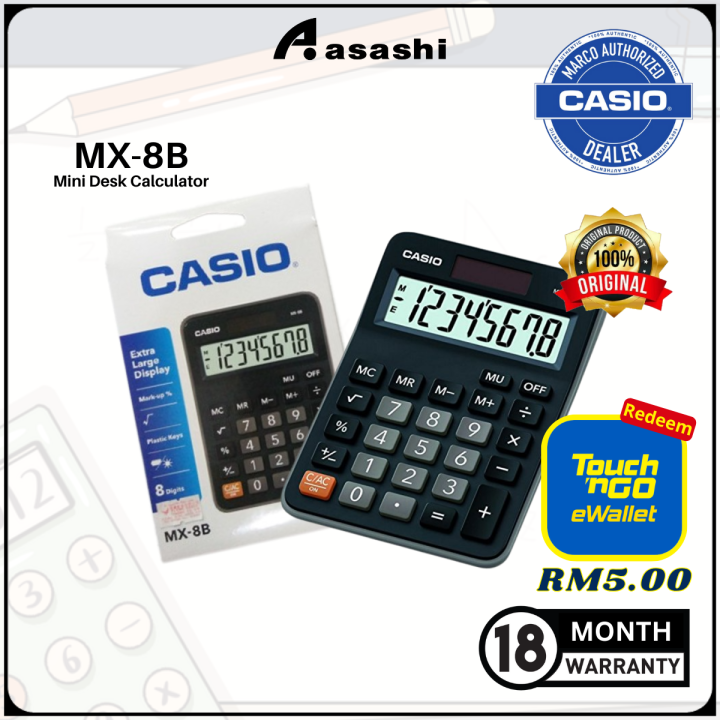 🔥READY STOCK🔥 Casio MX-8B Two-Way Powered Mini Desk Calculator (1 years ...