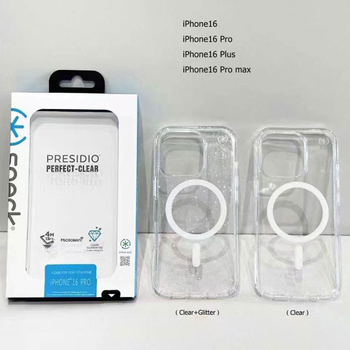 Speck Presidio Perfect Clear Case with Magsafe for iPhone 16 Pro Max ...