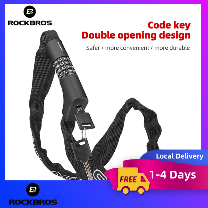 【Local Delivery】ROCKBROS -Heavy Duty Chain Lock Durable Anti-theft ...