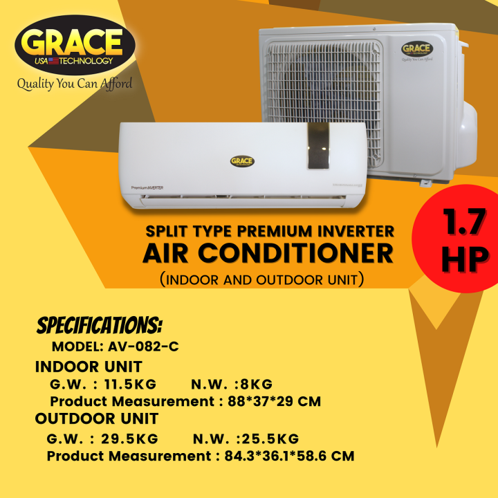 Split Type Premium Inverter 1.7HP AIR-CONDITIONER (Indoor and Outdoor ...
