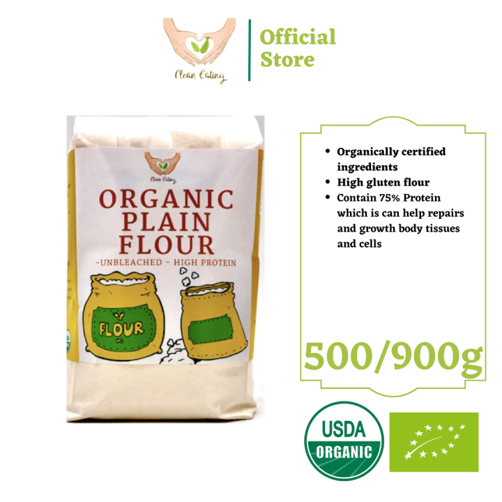 CLEAN EATING Organic Unbleached High Protein Bread Flour 500g / 900g ...
