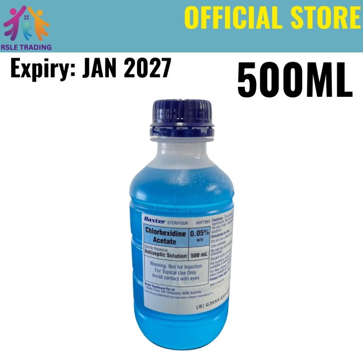 Baxter Chlorhexidine 0.05% 500ml – Sterile Antiseptic Solution for ...