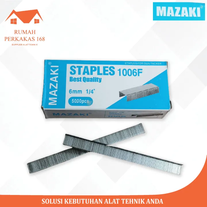 STAPLES 1006J / 1006 J 6mm 1/4" Paku Tembak U Gun Tacker ISI STAPLES ...