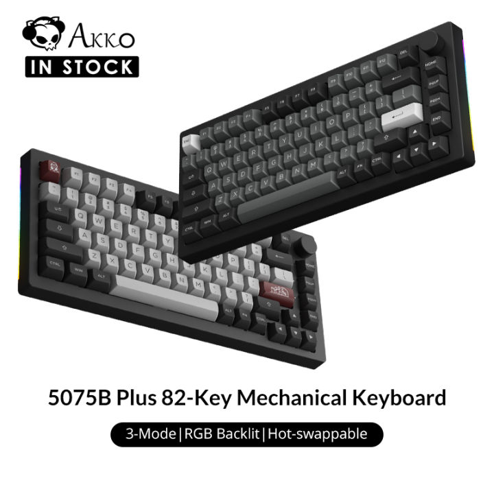 Akko Black Sliver/Dracula Castle 5075B Plus RGB LED Mechanical Keyboard ...