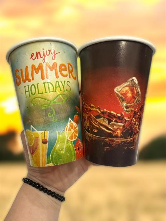 Gelas Kertas Jus Paper Cup 16 Oz Motif RANDOM Isi 50 Pcs | Lazada Indonesia