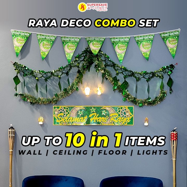 SUPERSAVE Hiasan Raya Combo Set Kad Raya 2024 Ramadan Decorations ...