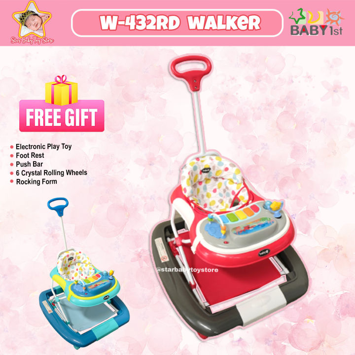 Baby 1st Walker for Baby Learning W-432RD with Piano Design Tray, Push ...