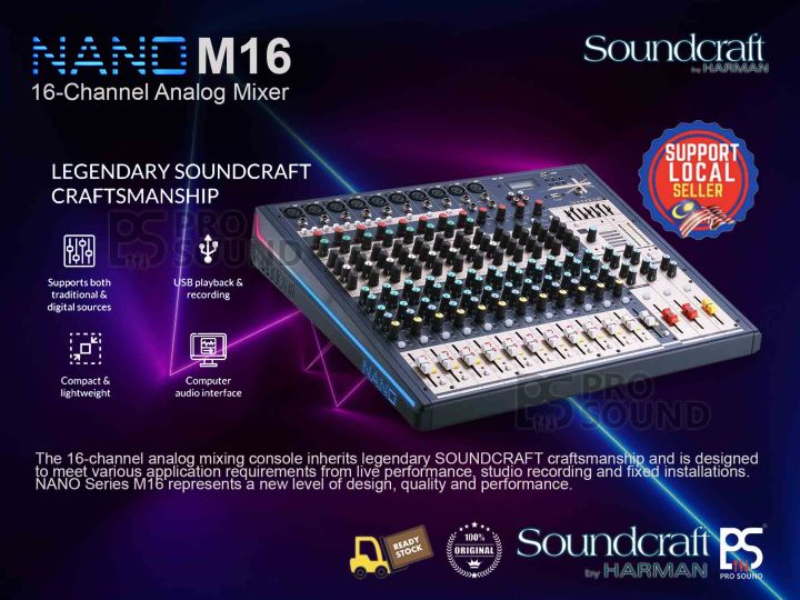 (Malaysia Ready Stock) Original SoundCraft Nano M16 16-Channel USB ...