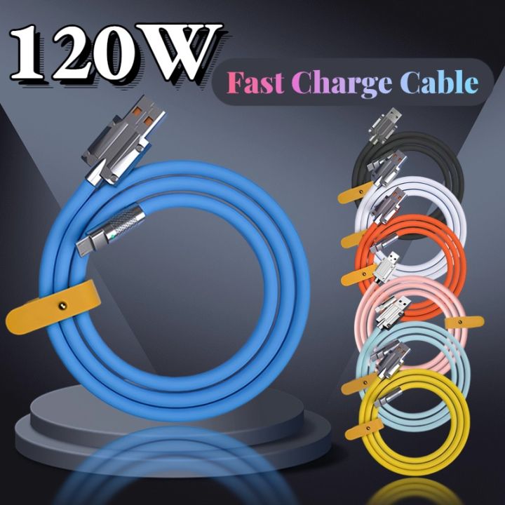 HGH 120W Original Fast Charger for Android Cord 6A Liquid Silicone ...