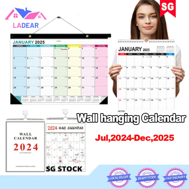 {New Arrival} 18 Months Wall Calendar English A3 Size Monthly Calendar ...